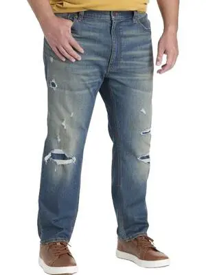 TRUE NATION BY DXL Big & Tall Rip And Repair Tapered-fit Jeans - Rough Edges