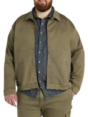 TRUE NATION BY DXL Big & Tall Utility Carpenter Trucker Jacket - Deep Depths