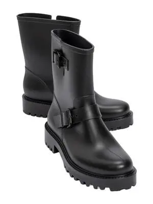 PROLOGUE SHOES Zone Rain Boot Black Faux Leather