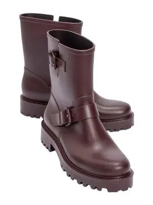 PROLOGUE SHOES Zone Rain Boot Burgundy Faux Leather