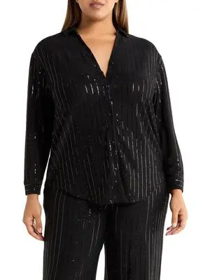 Anne Klein Sequin-embellished Tunic - Anne Black