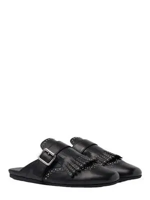 SCAROSSO Gaia Leather Mules - Black - Calf