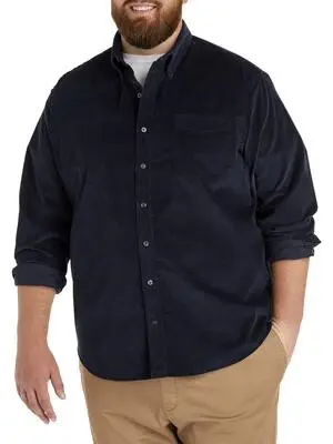 TRUE NATION BY DXL Big & Tall Corduroy Sport Shirt - Navy