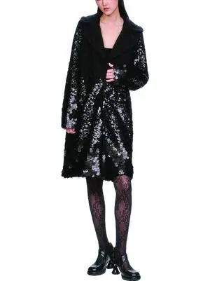 ANNA SUI Paillettes Wool Coat
