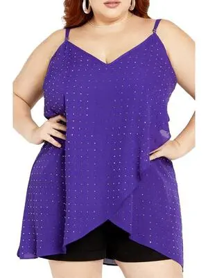 City Chic Tess Embellished High-low Camisole - Purple