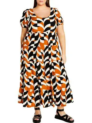 CITY CHIC Mila Print Maxi Dress