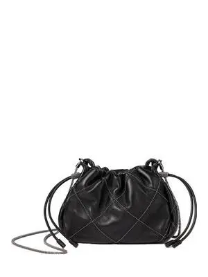 Brunello Cucinelli Nappa Leather Mellow Mini Bucket Bag - Black