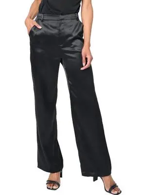 GIBSONLOOK Lindsey Wide-leg Satin Pants - Black