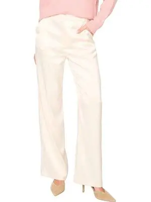 GIBSONLOOK Lindsey Wide-leg Satin Pants - Light Taupe