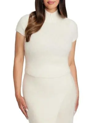 MARCIANO Agnes Alpaca Blend Short Sleeve Sweater - Mcml-open