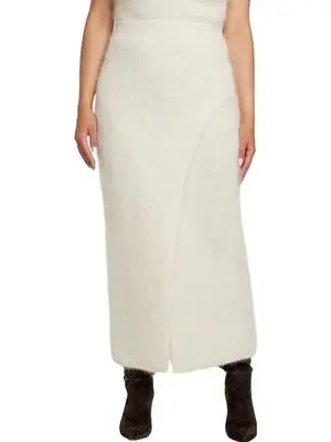 MARCIANO Agnes Alpaca Blend Maxi Skirt - Ivory