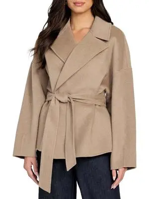 MARCIANO Ella Wool-blend Wrap Coat - Beige