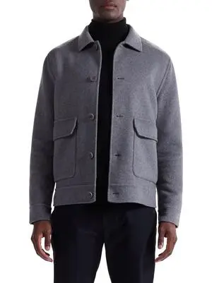 Bugatchi Felted Wool Blend Jacket - Heather Grey