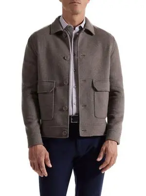 Bugatchi Felted Wool Blend Jacket - Walnut