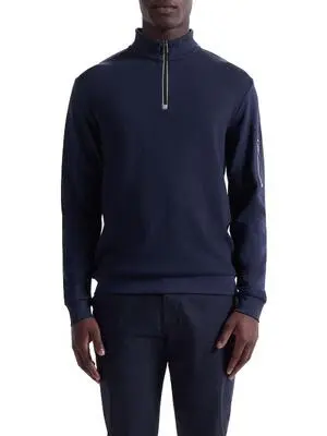 Bugatchi Quarter Zip Pullover - Navy