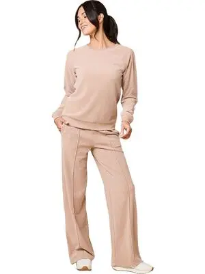 SOFTIES Vintage Velvet Crewneck And Pintuck Pant Set Coco