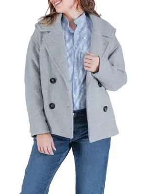 CACHE COEUR Malo Maternity Pea Coat Grey