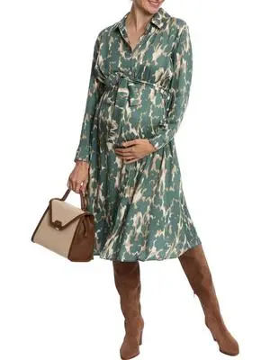 CACHE COEUR Rym Maternity And Nursing Shirt Dress - Multicolor