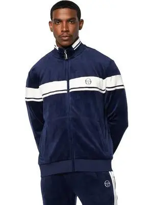 SERGIO TACCHINI Damarindo Velour Track Jacket - Maritime Blue