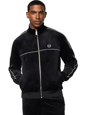 SERGIO TACCHINI Lioni Velour Track Jacket - Black Beauty