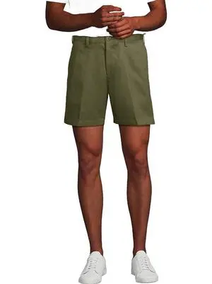 LANDS' END Comfort Waist 6" No Iron Chino Shorts - River Stone Green