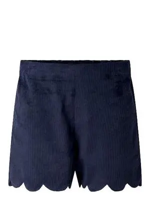 RACHEL RILEY Cord Scalloped Shorts - Navy