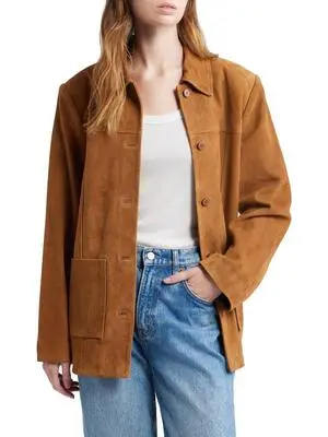 REFORMATION Veda Lincoln Suede Shirt Jacket - Topanga Canyon