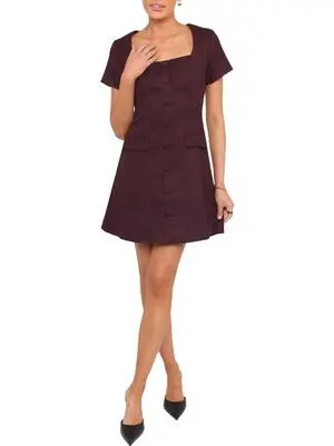 PETAL & PUP Sutton Tweed Minidress - Plum Tweed
