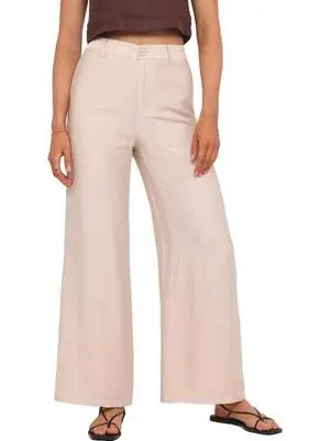 PETAL & PUP Lauren High-waist Wide-leg Pants - Beige