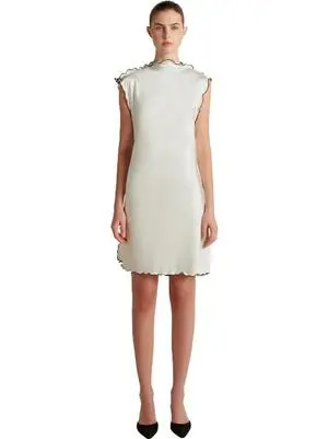 Marina Moscone Cady Mini Sheath With Scalloped Edge - Ivory