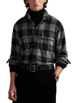 Ralph Lauren Buffalo Plaid Flannel Button-up Shirt - Polo Black/medium Flannel