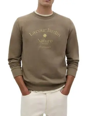 SCALPERS Jardin Printed Sweatshirt - Khaki