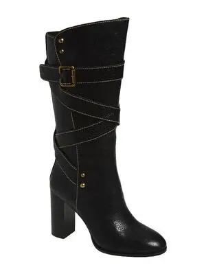 Jeffrey Campbell Porcini Leather Boots - Black/bronze