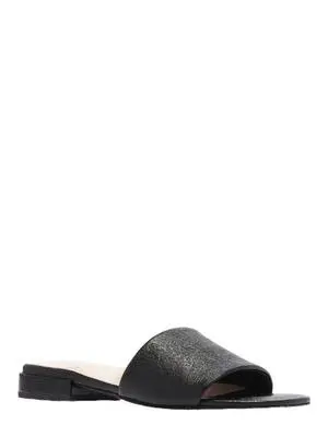 FRANKIE4 Aniston Leather Slide Sandal - Black Texture