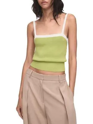 Mango Crossed Back Sweater Tank - Pastel Green