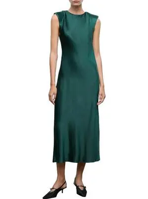 Mango Satin Dress - Green