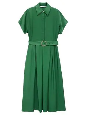 Mango Belted Shirtdress - Green