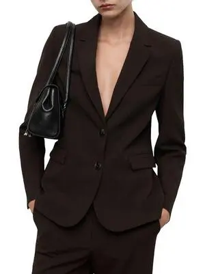 Mango Straight-fit Blazer - Chocolate