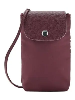 Mango Nylon Phone Crossbody Bag Burgundy