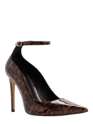 Aldo Antigua Ankle Strap Pointed Toe Pump - Open Brown