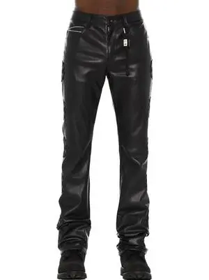 CULT OF INDIVIDUALITY Lenny 603 Bootcut Jeans - Black Faux Leather