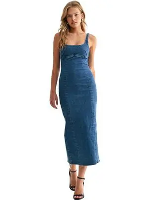 JEMINA DENIM Seamed Denim Dress