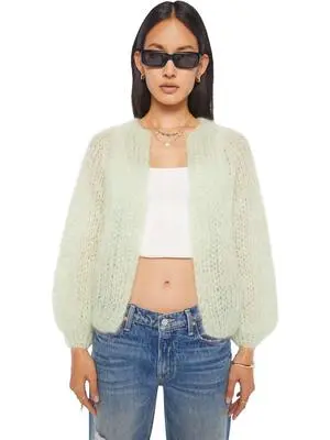 Maiami Mohair Puffy Sleeve Cardigan - Green