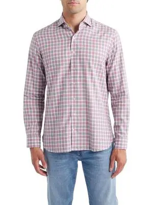 Johnnie-o Peirce Check Cotton Button-up Shirt - Petal