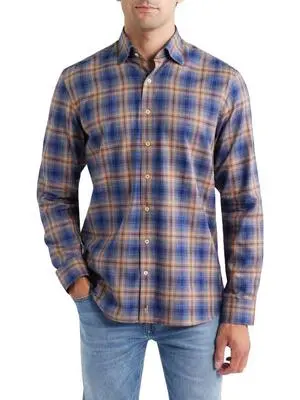Johnnie-o Angelos Plaid Cotton Button-up Shirt - Hazelnut