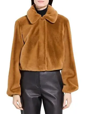 Theory Faux Fur Coat - Wood