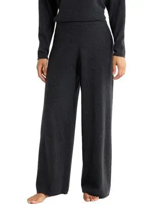 Nordstrom Cashmere Wide-leg Lounge Pants - Dark Charcoal Heather