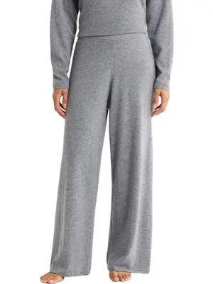 Nordstrom Cashmere Wide-leg Lounge Pants - Grey Night Heather