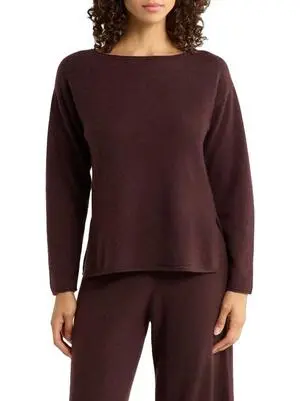 Nordstrom Cashmere Lounge Top - Brown Heather