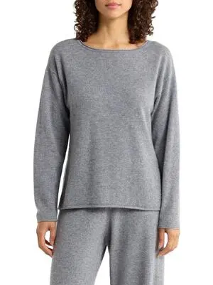 Nordstrom Cashmere Lounge Top - Grey Night Heather